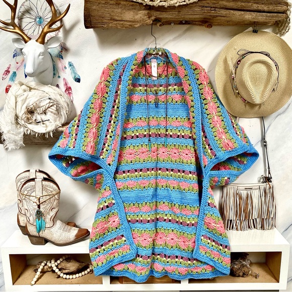 BOHO GYPSY BOUTIQUE | Jackets & Coats | Artisan Granny Cocoon Cape ...